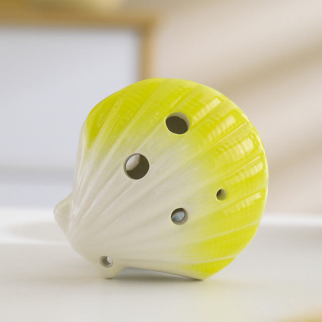 6-Hole Yellow Ocarina Shell Shape – OcarinaKalimba
